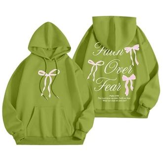 Generic Sweat &agrave; capuche &agrave; manches longues pour la Saint-Valentin 2026 pour femme, Vert, XXL