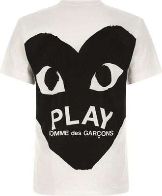 Comme Des Gar&ccedil;ons Heart Embroidery T-shirt - White