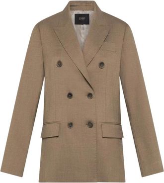 Seventy Zweireihiger Flanell-Blazer aus Wollmischung - - Jackets - Damen - Beige - XL