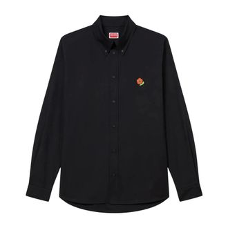 Kenzo Chemise en coton brod&eacute; col classique - Homme - Chemises - Noir - Taille: XL