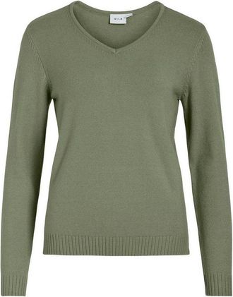 Vila V-Ausschnitt-Pullover VIRIL V-NECK L/S KNIT TOP - NOOS