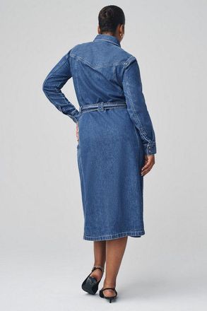 Next Midikleid Maxihemdkleid aus Denim f&uuml;r die vollere Brust (1-tlg)