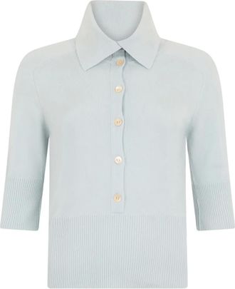Malo buttoned short-sleeve polo top - Blau