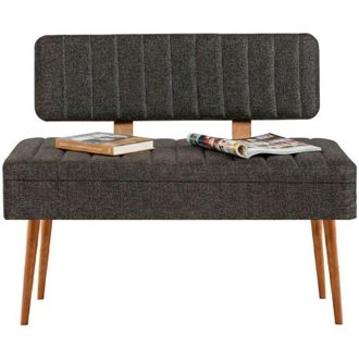 Dmora Bank Muliphein, Mehrzweckbank, Gastplatz, Balkonbank mit mehreren Positionen, 90x39 h40 cm, Eiche und Anthrazit - Dmora