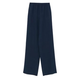 Valentino Indigo Weite Crepe Hose - - Trousers - Damen - Blau - M