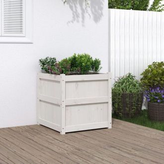 vidaXL Vidaxl - Jardini&egrave;re dext&eacute;rieur blanc 60x60x60 cm bois de pin massif