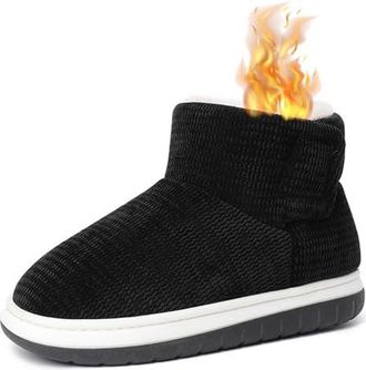 Generic Bottines Hiver Femme Hommes Chaussons de Neige Fourr&eacute;es Chaudes Pantoufles Fermeture R&eacute;glable Snow Boots Chaussures Antid&eacute;rapantes Women Black 39