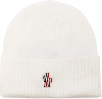 Moncler Femme, Accessoires, Blanc, Taille: ONE Size Bonnet dHiver Blanc en Mélange Alpaga Laine