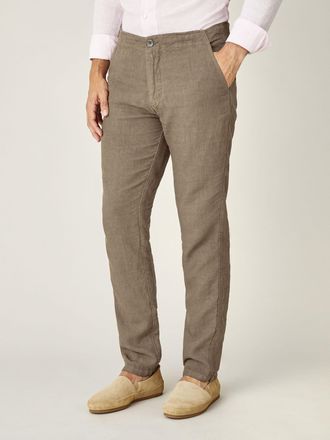 Luca Faloni Hose Lipari in Haselnussbraun aus Leinen für Herren