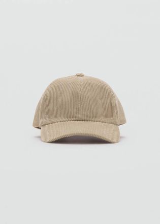 Mango Casquette velours c&ocirc;tel&eacute; beige - Homme - Taille unique - MANGO MAN