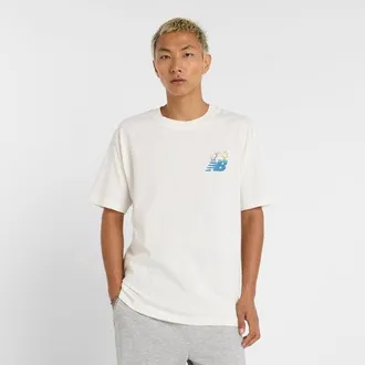 New Balance Homme Athletics Golf Cartoon T-Shirt en Blanc, Coton, Taille XS