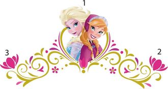 RoomMates Disney RoomMates Frozen Anna & ELSA Headboard, Mehrfarbig, RMK2748GM