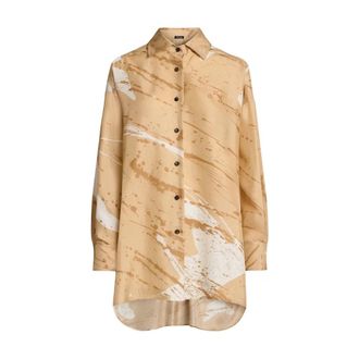 Kiton Seidenhemd aus Satin mit abstraktem Muster - - Blouses & Shirts - Damen - Beige - XS