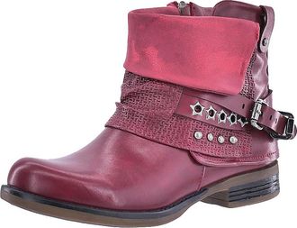 Elara Damen Biker Boots Nieten Stiefeletten Chunkyrayan 344 Wine-38