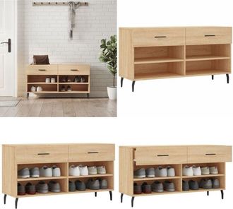 vidaXL Banc à chaussures chêne sonoma 102x35x55 cm bois dingénierie - Meuble à Chaussures - Banc Chaussure - Rangement Chaussures - Meuble Entrée