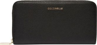 Coccinelle Metallisches Weichgeldb&ouml;rse aus genarbtem Leder