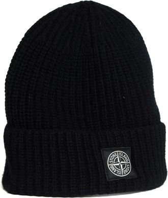 Stone Island Gerippte Beanie M&uuml;tze Nero Aw25 - - Accessories - Herren - Schwarzk - ONE SIZE