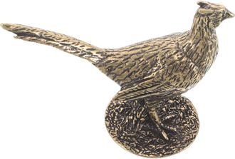 Holibanna Realistische Messing Fasan Figur mit Stabilem Sockel Fein Polierte Retro Tierstatue f&uuml;r B&uuml;ro Tisch Wohnraum Feng Shui Dekor Langlebige Bauernhaus Deko