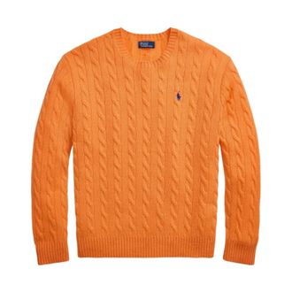 Ralph Lauren Femme, Pulls, Orange, Taille: 38 FR Pull Ras du Cou avec Logo