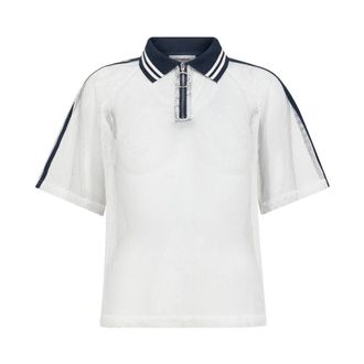 Co'Couture Femme, Tops, Blanc, Taille: 36 FR Top Polo en Maille Manches Courtes
