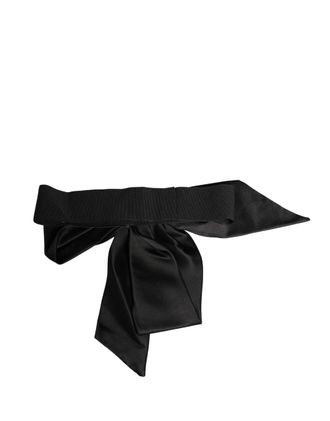 Dolce & Gabbana Black Silk Satin Sash Wide Waist Women Belt Cotton Acetate