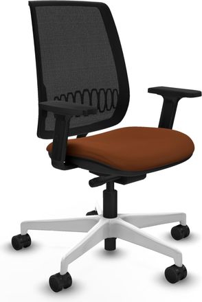 Piqueras y Crespo Alares Computerstuhl mit 2D-Armen, h&ouml;henverstellbare Lendenwirbelst&uuml;tze, ausgestattet mit Syncro/Traslack und injiziertem Schaumstoff, Schwarz/Braun