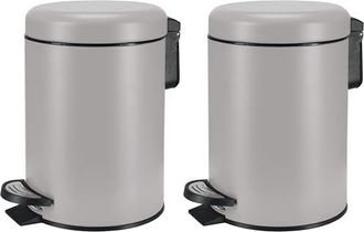 Kleine Wolke Kosmetikeimer One, Farbe: Platin, Material: Edelstahl/PP, Gr&ouml;&szlig;e: Eimer 3 Liter 16,8 cm x 25 cm (Packung mit 2)