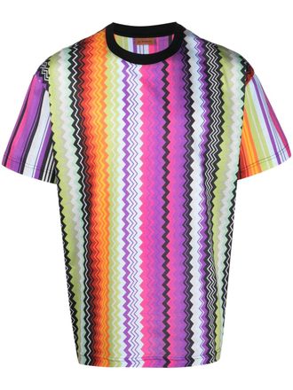 Missoni t-shirt en coton à motif zig zag - Noir