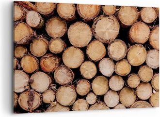 Arttor Bilder auf Leinwand 100x70cm Leinwandbild Holz Baumstämme Stämme Groß Wanddeko Bild Schlafzimmer Küche Deko Wandbilder Dekoration Wohnzimmer Wall Deco