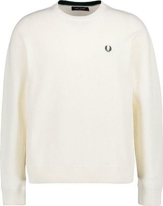 Fred Perry Herren Pullover wei&szlig; unifarben