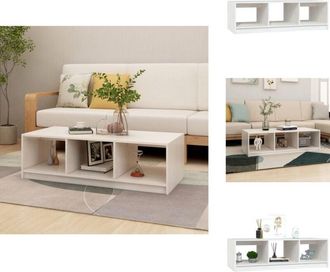 vidaXL Table basse blanc 110x50x34 cm bois de pin massif - Table Basse - Meuble De Salon - Table Dappoint - Table Blanche - Bois De Pin
