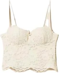 Twinset Femme, Tops, Blanc, Taille: 40 FR Top Cropped Actitude