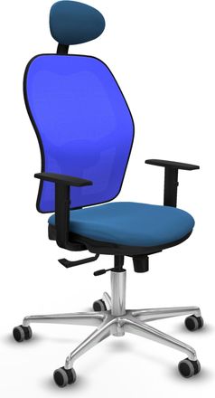 Piqueras y Crespo Jorquera Leiser Rollstuhl mit 1D-Armen, h&ouml;henverstellbare Lendenwirbelst&uuml;tze und festes Kopfteil, ausgestattet mit Syncro/Traslack und eingespritztem 