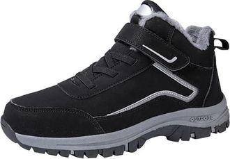 Generic Couples Hommes Hiver Crochet Plat Boucle Maintenir Chaud Bottes de Neige Confortables Bottes Courtes Chaussures de Sport Baskets Noires Hommes 46, Noi