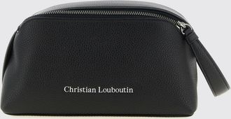 Christian Louboutin Porte-documents en cuir grain&eacute; avec poign&eacute;e lat&eacute;rale et logo