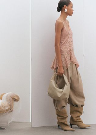 Mango Sac cuir port&eacute; &eacute;paule boucle &eacute;cru - Femme - Taille unique - MANGO