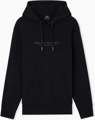 A|X Armani Exchange Marken-Pullover-Hoodie, Schwarz