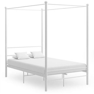 vidaXL Himmelbett Wei&szlig; Metall 120x200 cm Vidaxl