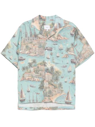 Rhude chemise Sailing Map - Bleu