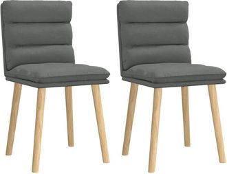 vidaXL Esszimmerstühle 2 Stk. Dunkelgrau Stoff - Vidaxl