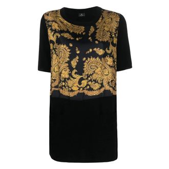Etro Klassisches T-Shirt - - Tops - Damen - Schwarzk - 2XS