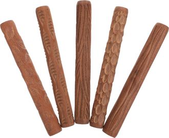 NUOBESTY 5 St&uuml;ck Teiliges Holzgriff f&uuml;r Modelliermuster Leichtes Langlebiges T&ouml;pferwerkzeug mit Kreativen Einzigartigen Pr&auml;gungen f&uuml;r DIY Tonkunsthandwerk