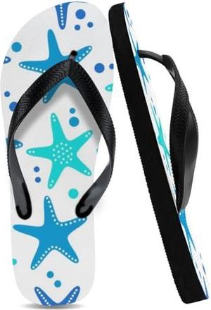Generic Tongs unisexes pour homme et femme - Sandales d&eacute;t&eacute; l&eacute;g&egrave;res - Cadeau pour maman, &Eacute;toiles de mer bleu sarcelle, XX-Large