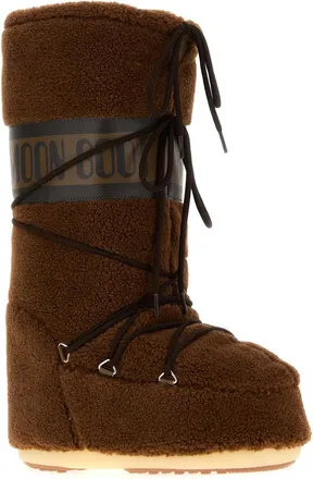 Moon Boot Womens Brown Eco Fur Icon Boots Stivali