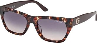 Guess Femme, Accessoires, Brun, Taille: 56 MM Lunettes de soleil rectangulaires