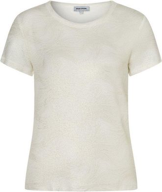 More & More Kurzarmshirt geripptes, dezent gl&auml;nzendes Kurzarmshirt