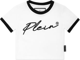 Philipp Plein Cropped T-Shirt Round Neck Ss Signature