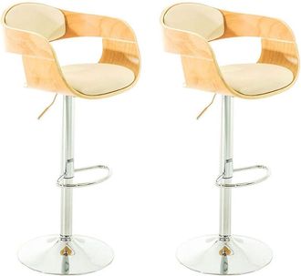 Clp 2er Set Barhocker Kingston Kunstleder natura/creme