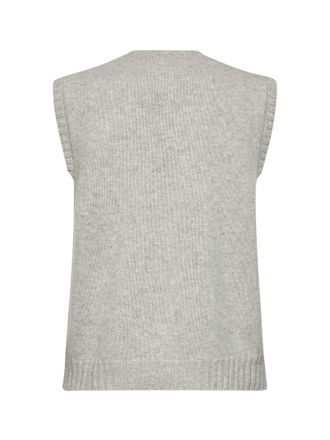Maison Margiela Mens Knit Vest Melange Grey Wool Knitwear Sweater