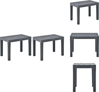 vidaXL Vidaxl - Gartenbänke 2 Stk. Anthrazit Kunststoff - Gartenzubehör - Gartenbank - Outdoor Möbel - Balkonmöbel - Sitzgelegenheit